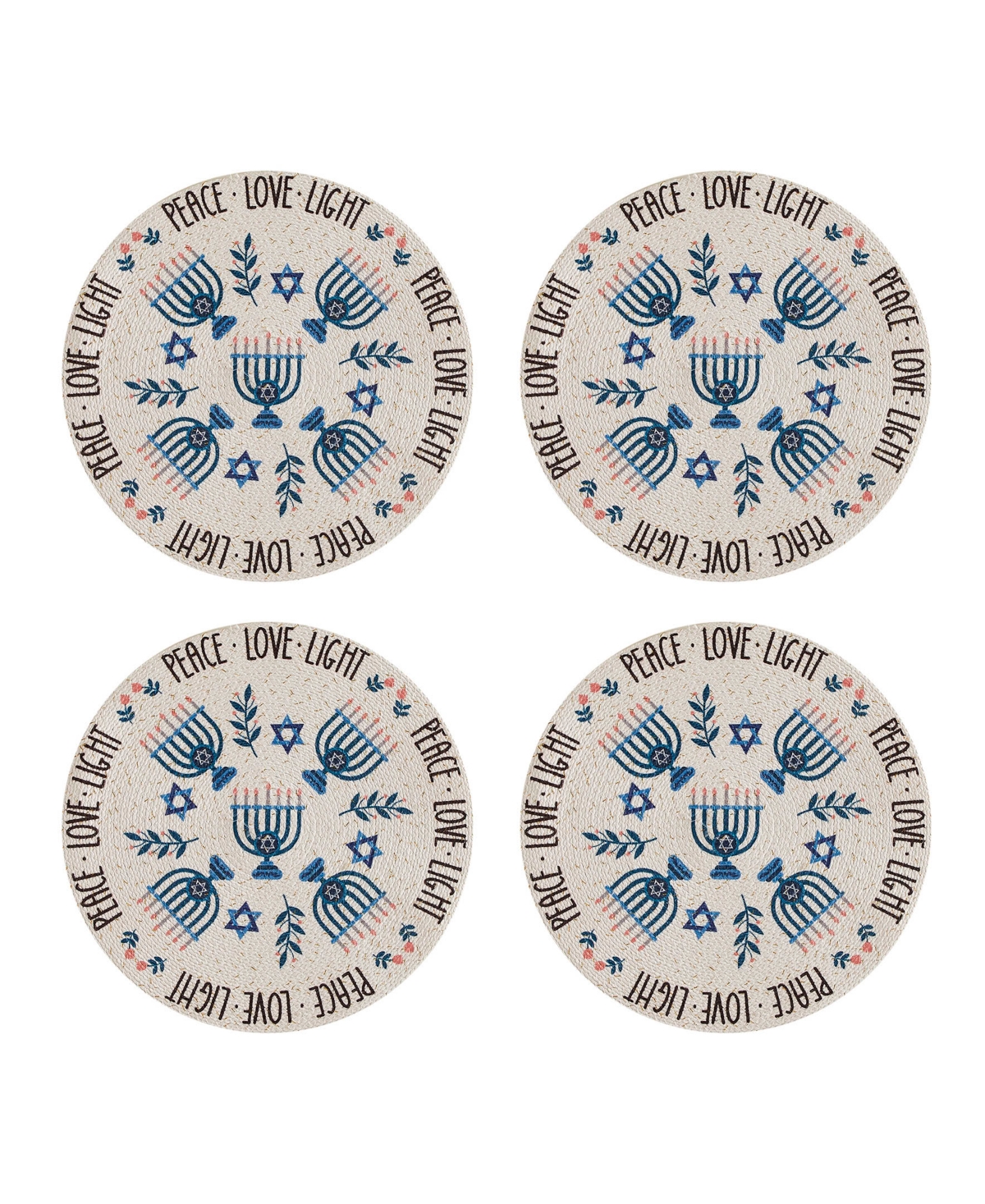 Click here for Avanti Peace Love Woven Braided Round Placemats  S... prices