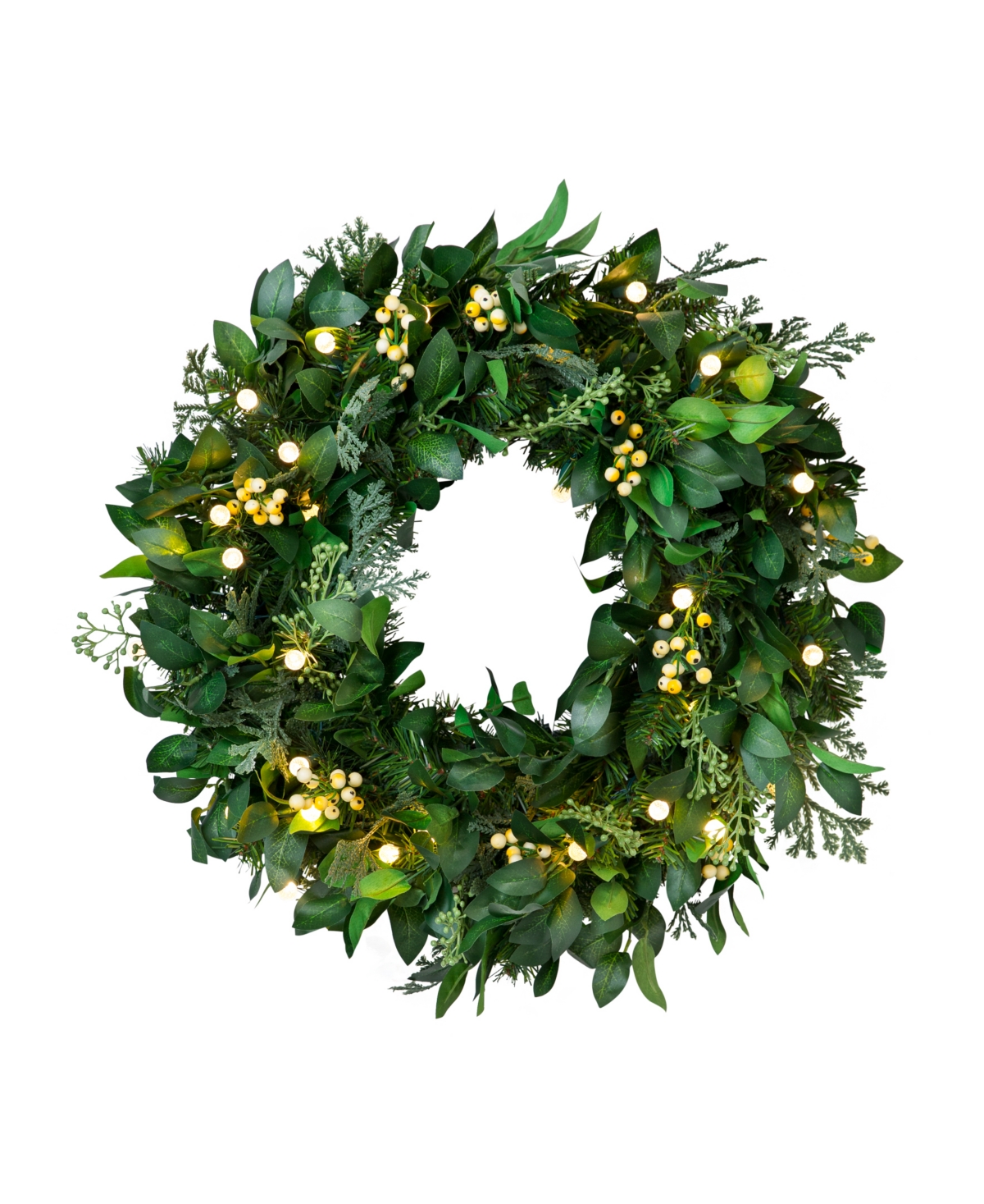 Click here for Balsam Hill 24 Outdoor Berry Cypress Pre-Lit Wreat... prices