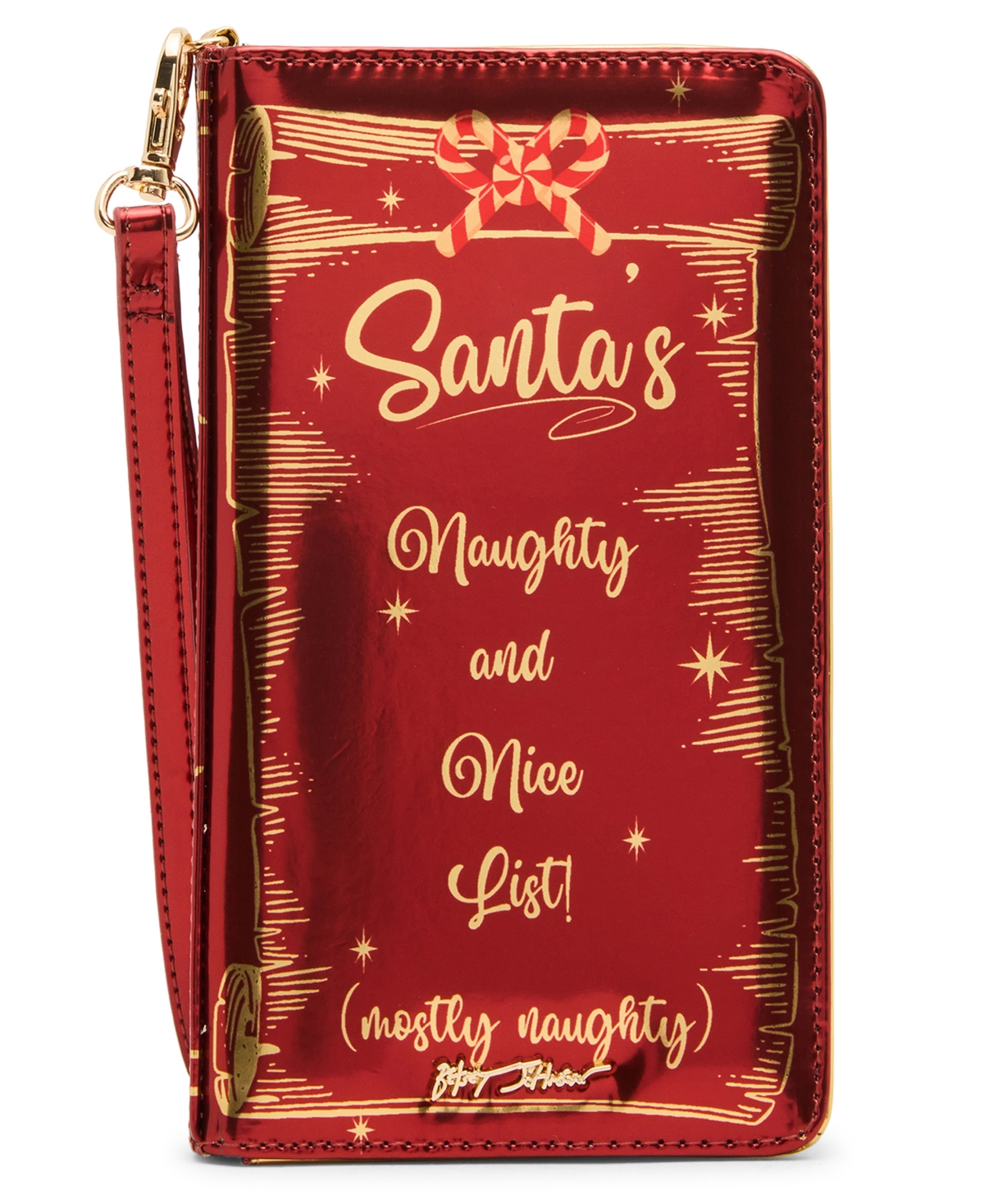 Click here for Betsey Johnson Naughty List Bifold Wristlet - Red prices