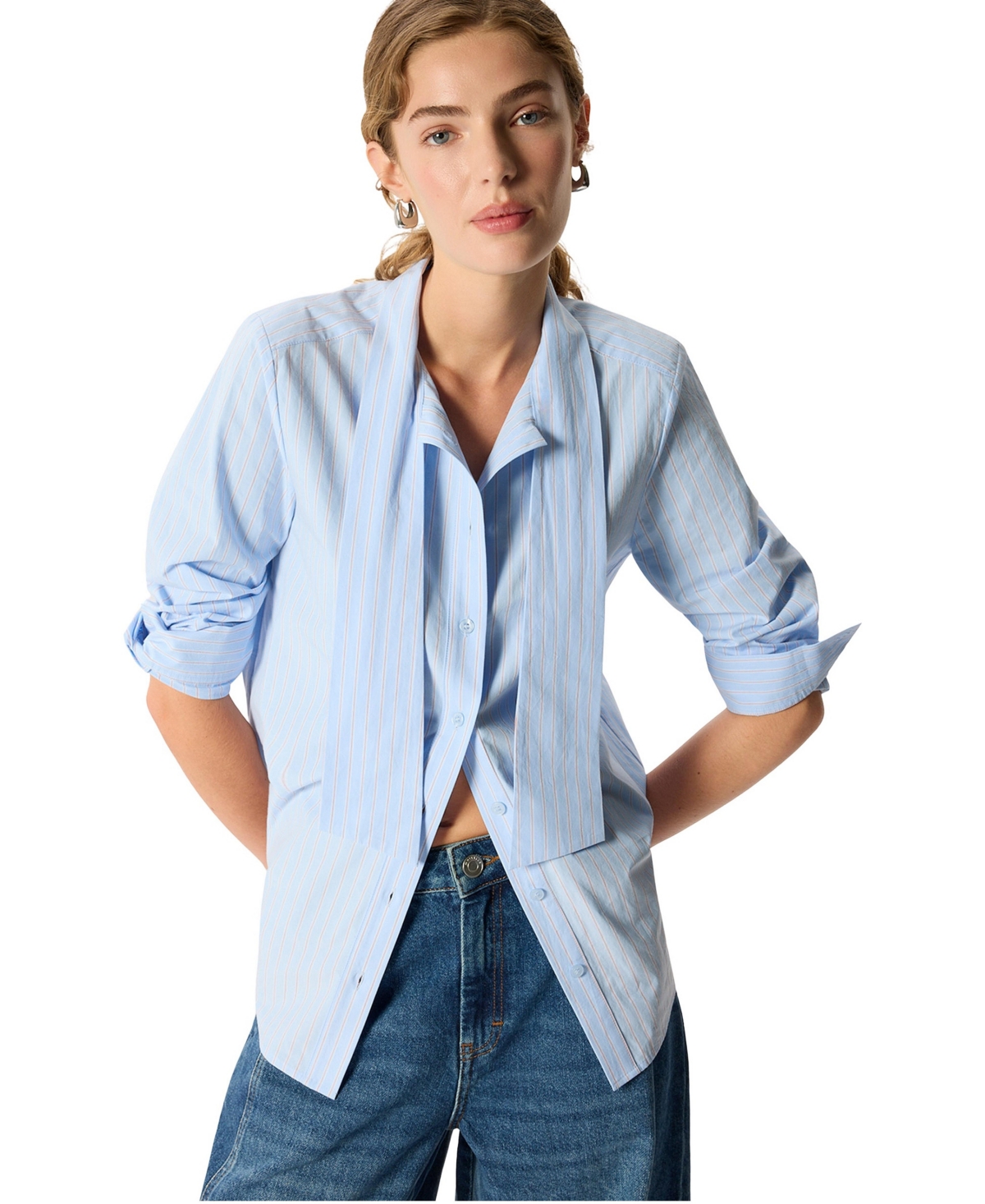 Click here for Whistles Womens Cotton Scarf Detail Button Down Sh... prices