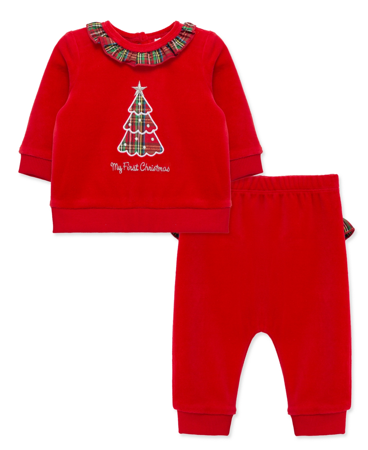 Click here for Little Me Baby Girls Embroidered Plaid Christmas T... prices