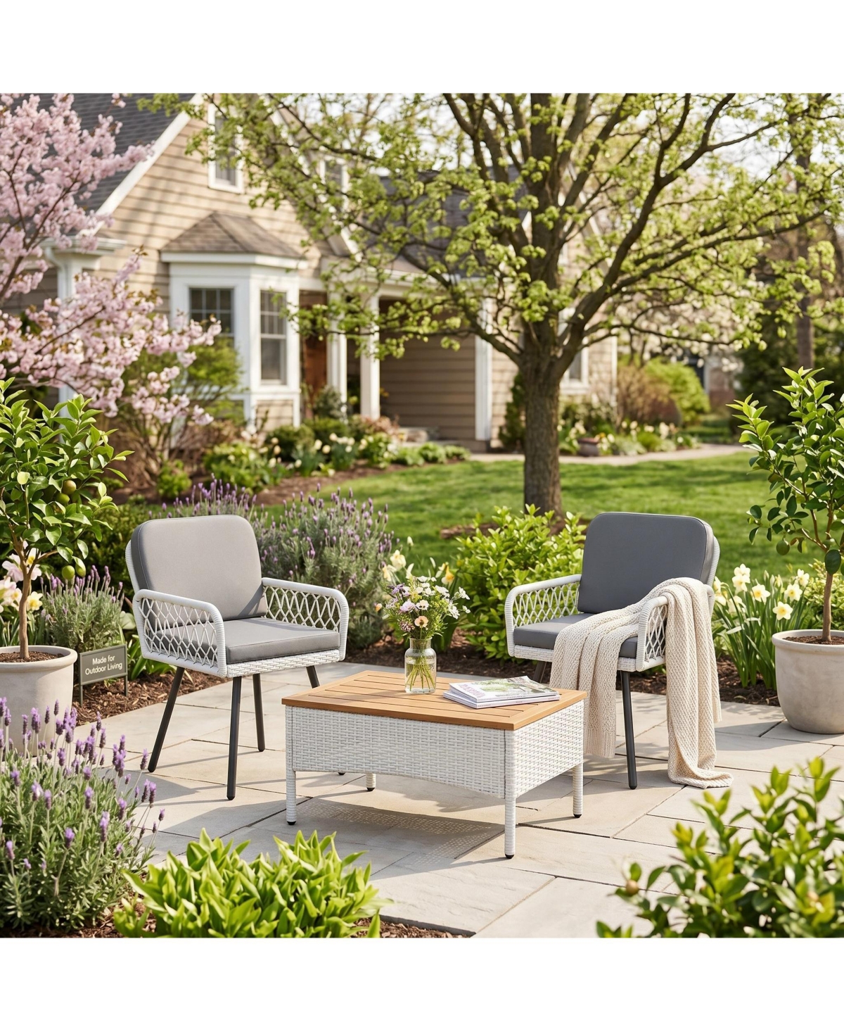 Click here for homfan Patio Dining Chairs Set of 2 With Metal Fra... prices
