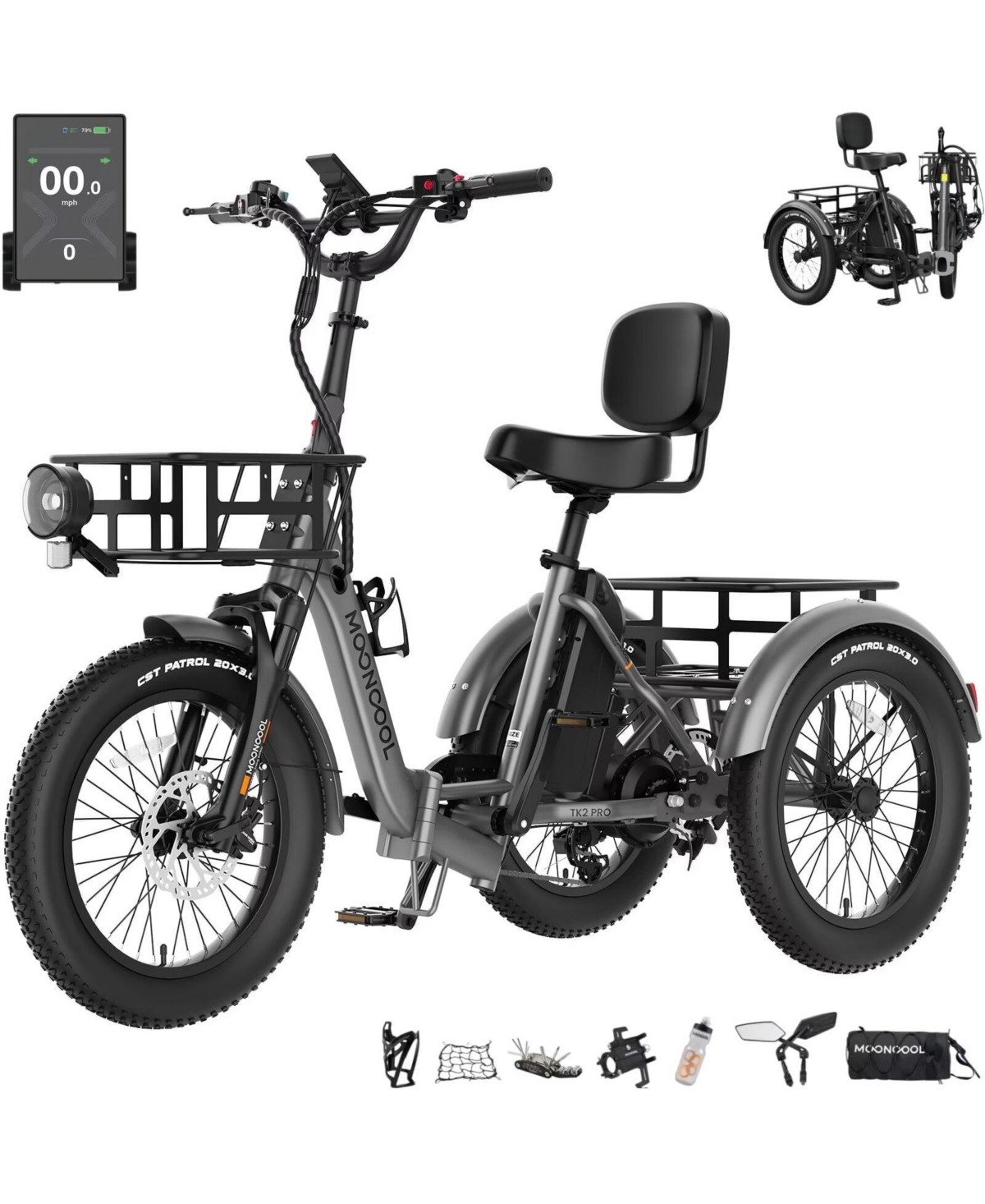 Click here for Mooncool TK2 Pro Adult Folding E-Trike with Revers... prices