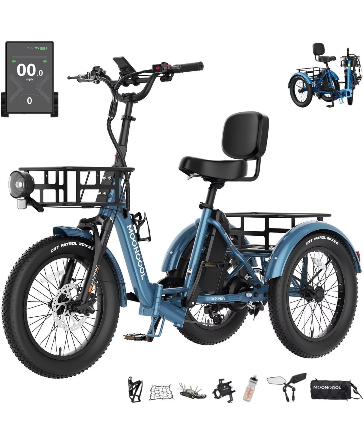Click here for Mooncool TK2 Pro Adult Folding E-Trike with Revers... prices