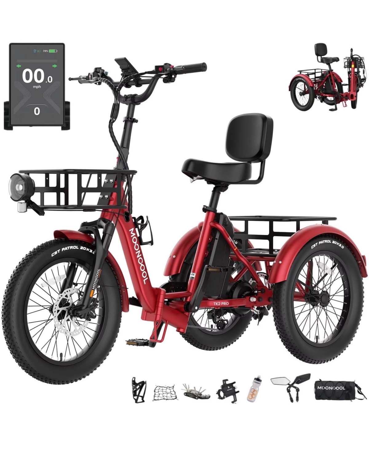 Click here for Mooncool TK2 Pro Adult Folding E-Trike with Revers... prices