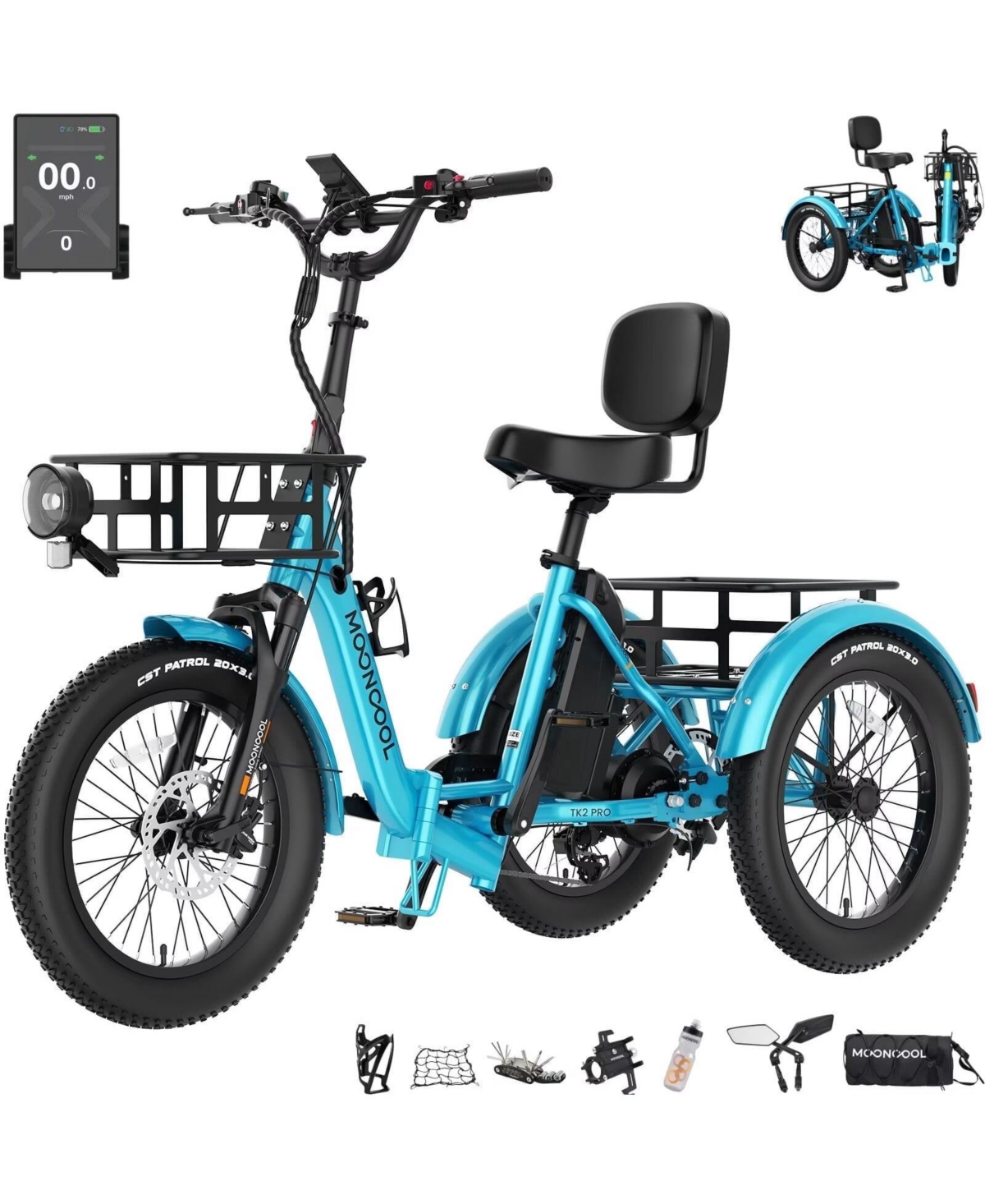 Click here for Mooncool TK2 Pro Adult Folding E-Trike with Revers... prices