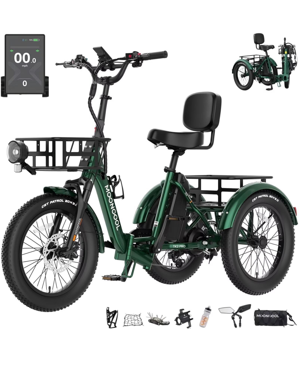Click here for Mooncool TK2 Pro Adult Folding E-Trike with Revers... prices