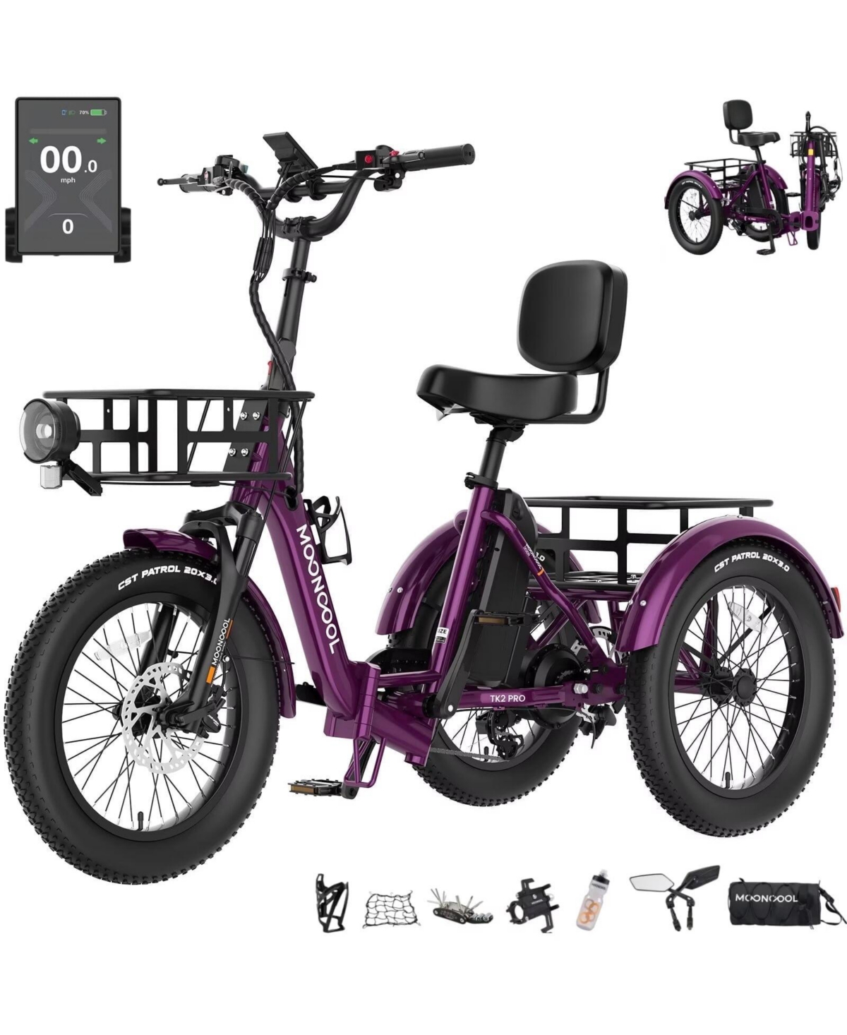 Click here for Mooncool TK2 Pro Adult Folding E-Trike with Revers... prices