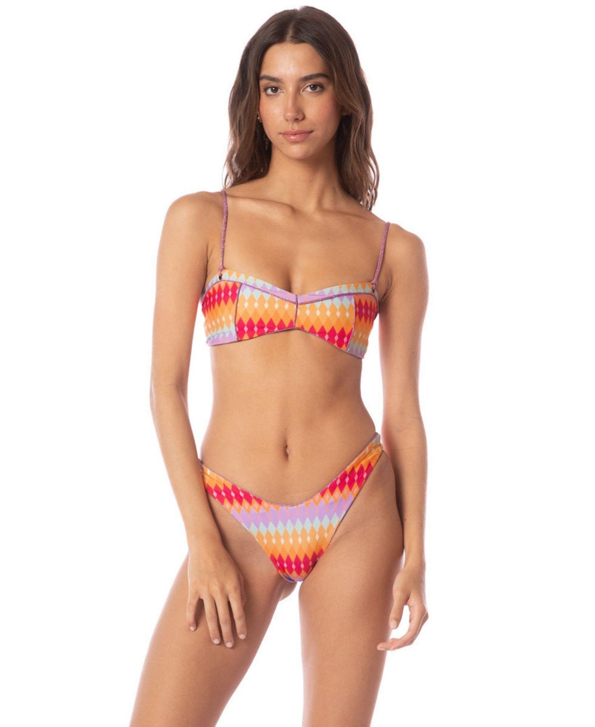 Click here for Maaji Womens Pink Prism Prairie Bikini Top - Brigh... prices