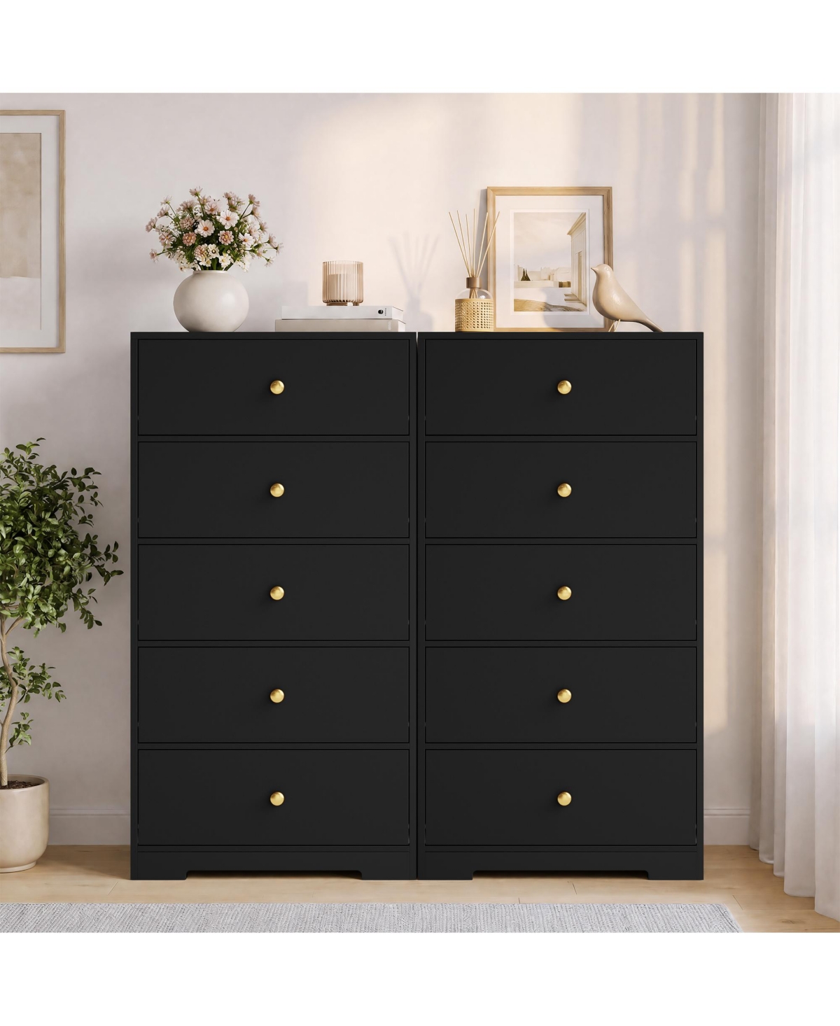 Click here for Gaomon 2 Set of Tall Vertical 5 Drawer Dresser  Ch... prices