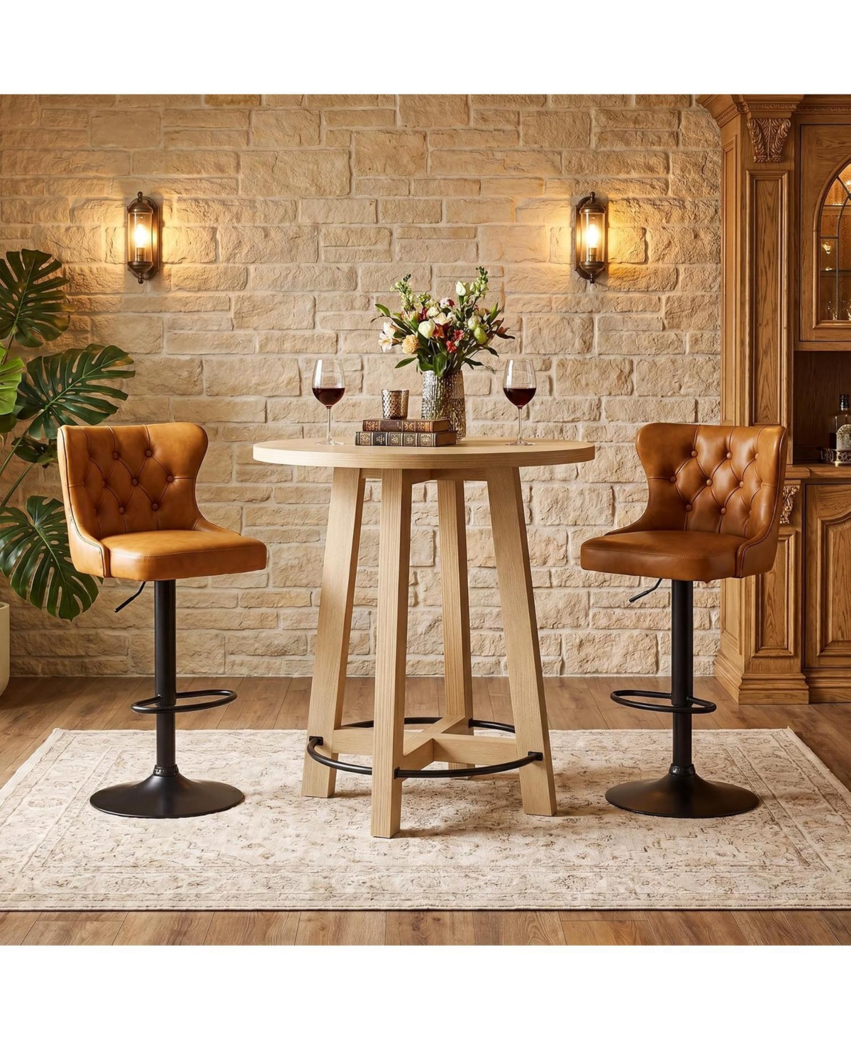 Click here for Tribesigns Light Wood Round Bar Table  Modern Bist... prices