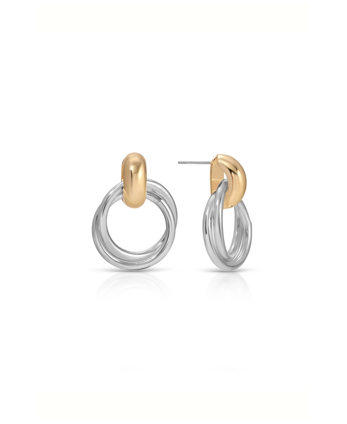 Click here for Ettika Interlocking Duo Stud Earrings - Silver prices