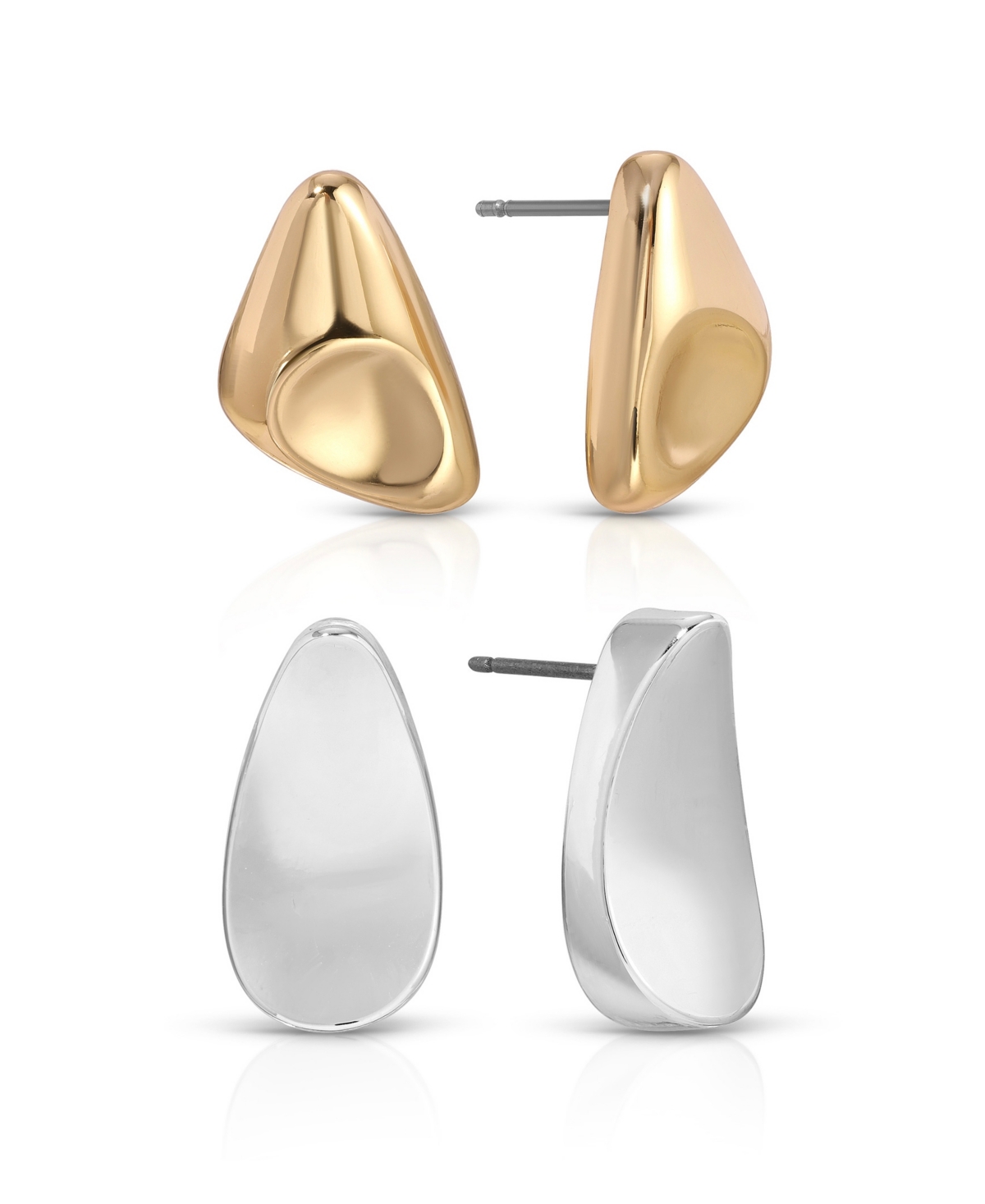 Click here for Ettika Molten Button Stud Earrings Set - Silver prices