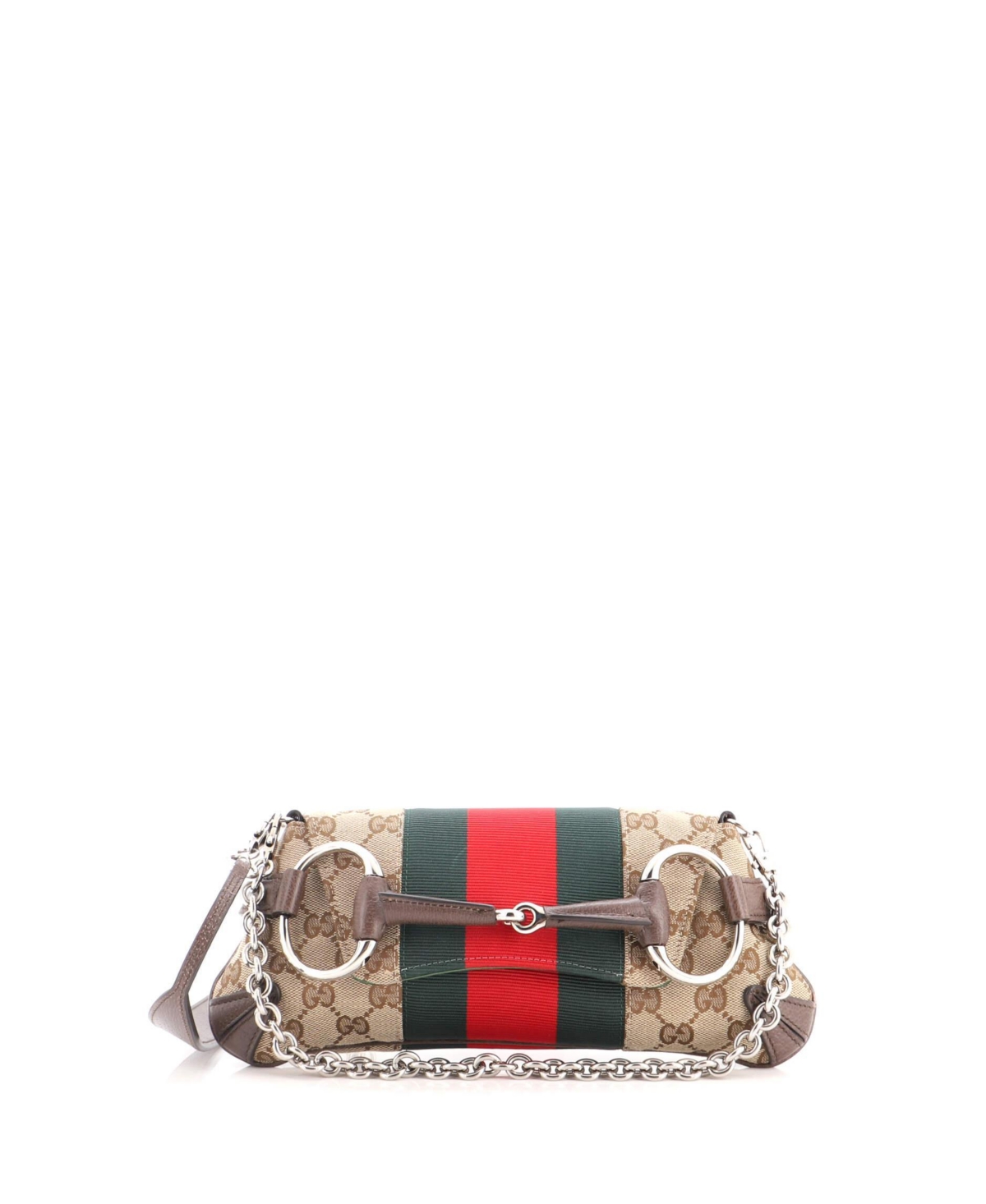 Click here for Pre-Owned Gucci Small Horsebit Nm Web Chain Clutch... prices