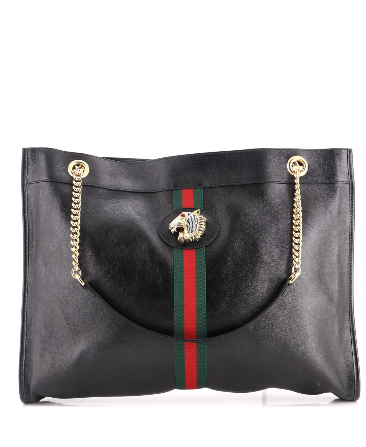 Click here for Pre-Owned Gucci Large Rajah Chain Tote Leather - B... prices