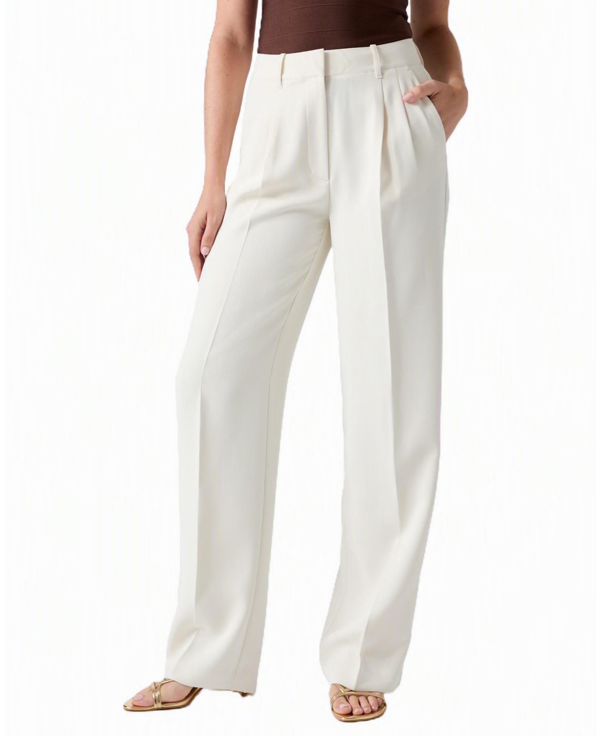 Click here for Guess Womens Theoline Perfect Pant Wide-Leg High-R... prices