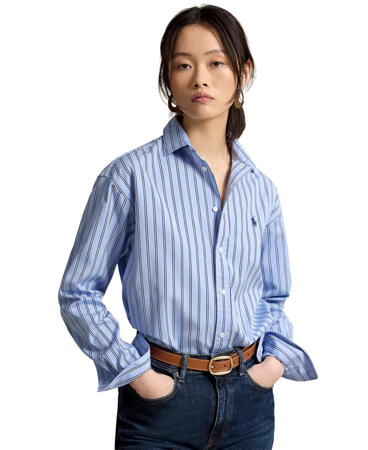 Click here for Polo Ralph Lauren Womens Relaxed-Fit Striped Cotto... prices