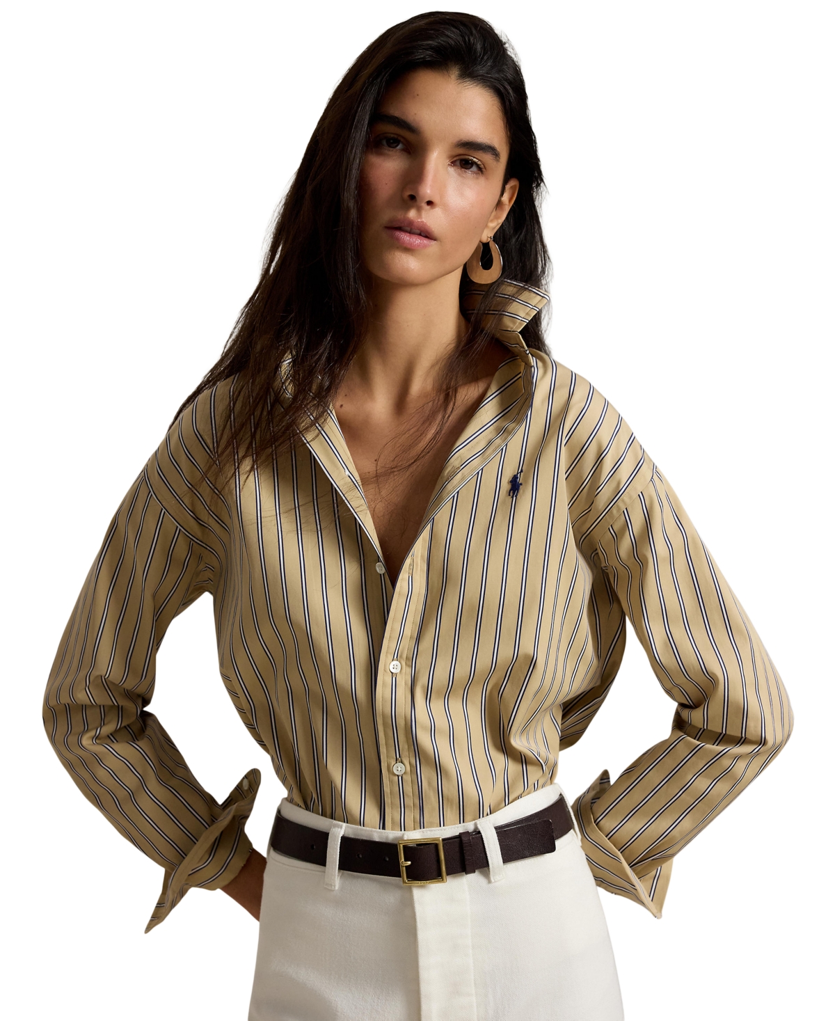 Click here for Polo Ralph Lauren Womens Relaxed-Fit Striped Cotto... prices