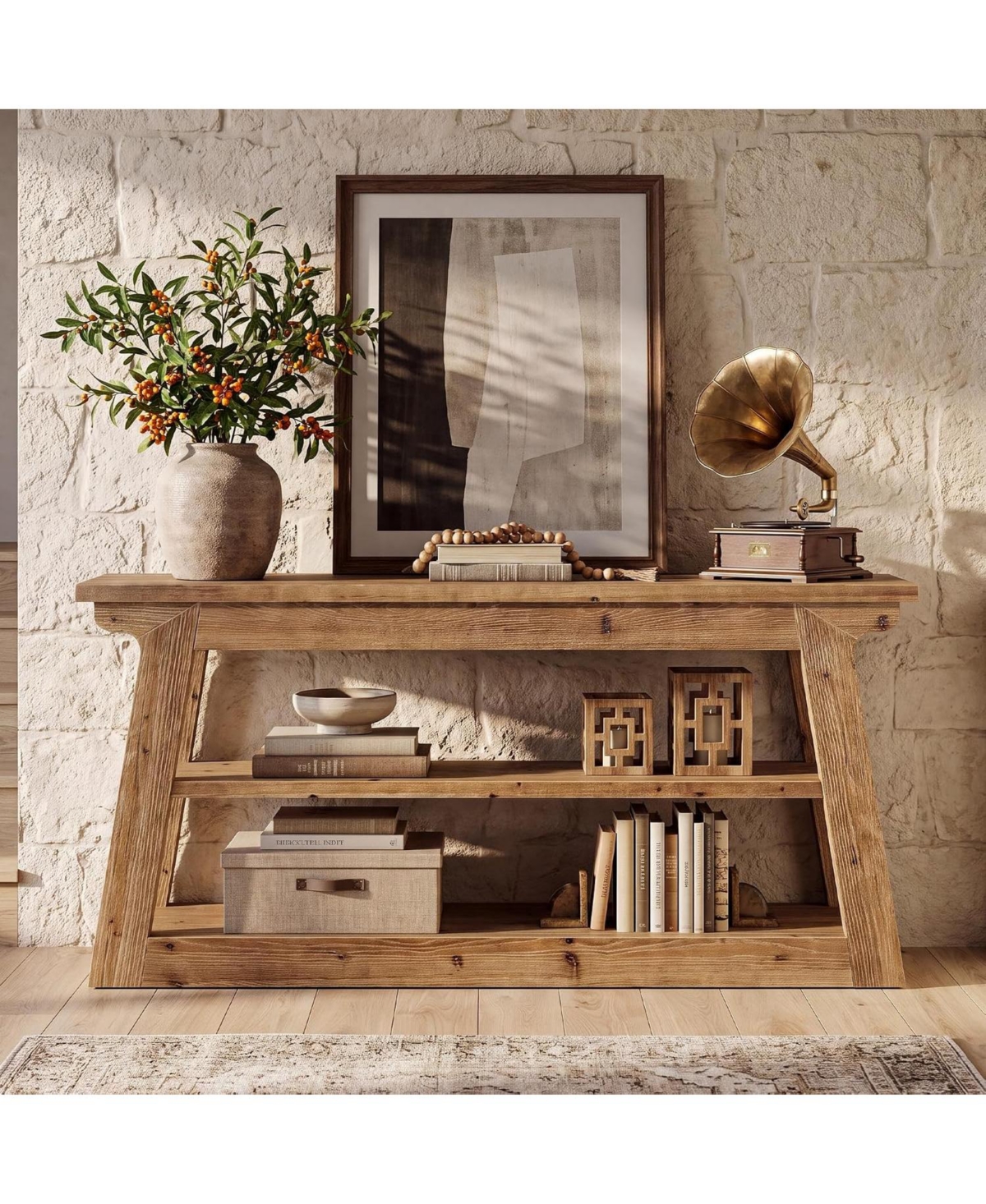 Click here for Tribesigns Console Table with Storage  Solid Wood... prices