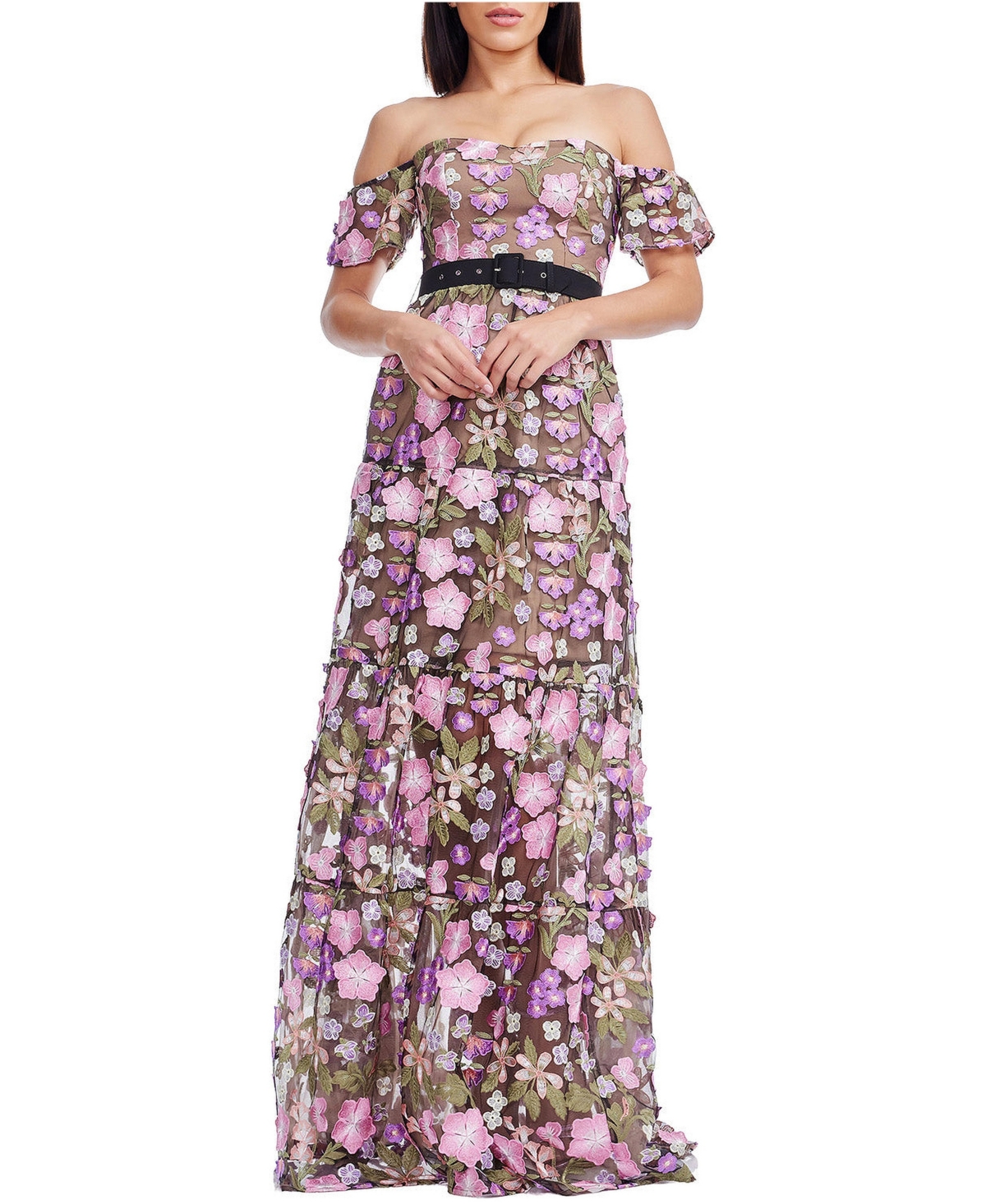 Click here for Dress The Population Womens Lara Off-the-Shoulder... prices
