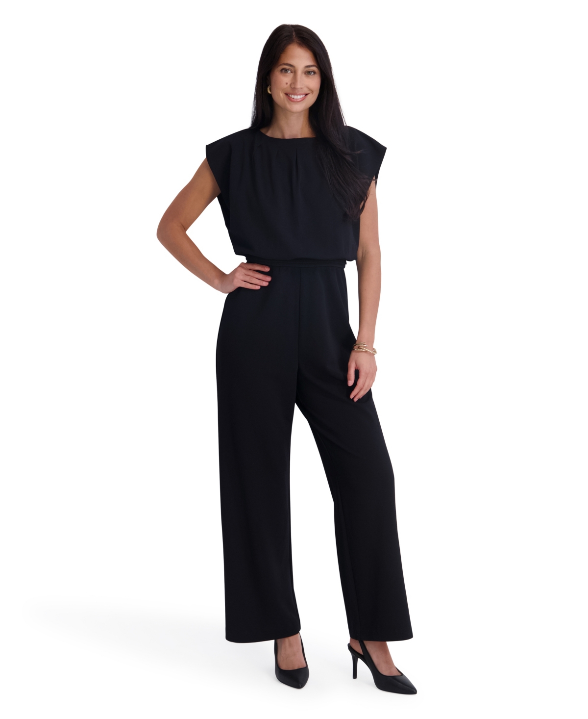 Click here for Kensie Womens Crepe Scuba Wide-Leg Cap-Sleeve Busi... prices