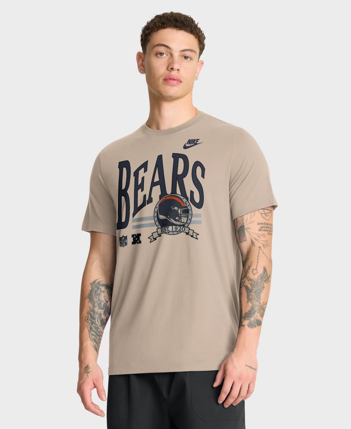 Click here for Nike Mens Sand Chicago Bears Rewind Tri-Blend T-Sh... prices