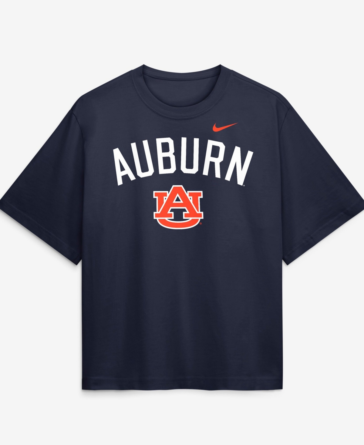 Click here for Nike Womens Navy Auburn Tigers Arch Logo Boxy T-Sh... prices
