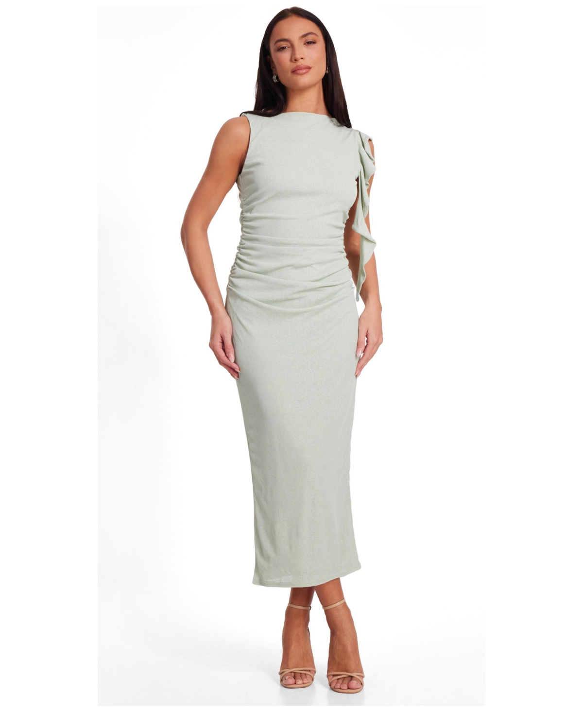 Click here for Quiz Womens Jersey Frill Sleeveless Midi Dress - S... prices