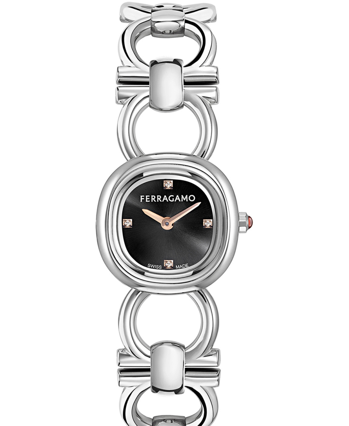 Click here for Ferragamo Womens Silver Stainless Steel Bracelet W... prices