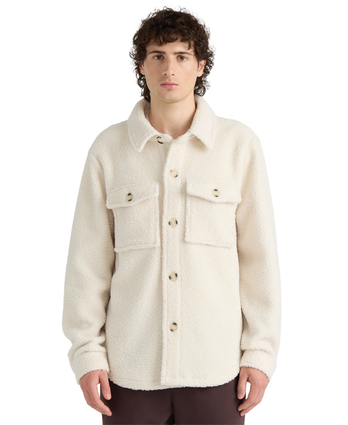 Click here for Hunter Mens Adam Sherpa Button-Front Shirt Jacket... prices