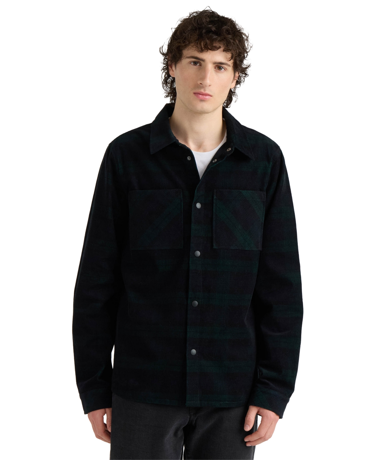 Click here for Hunter Mens John Classic-Fit Corduroy Shirt - Blac... prices