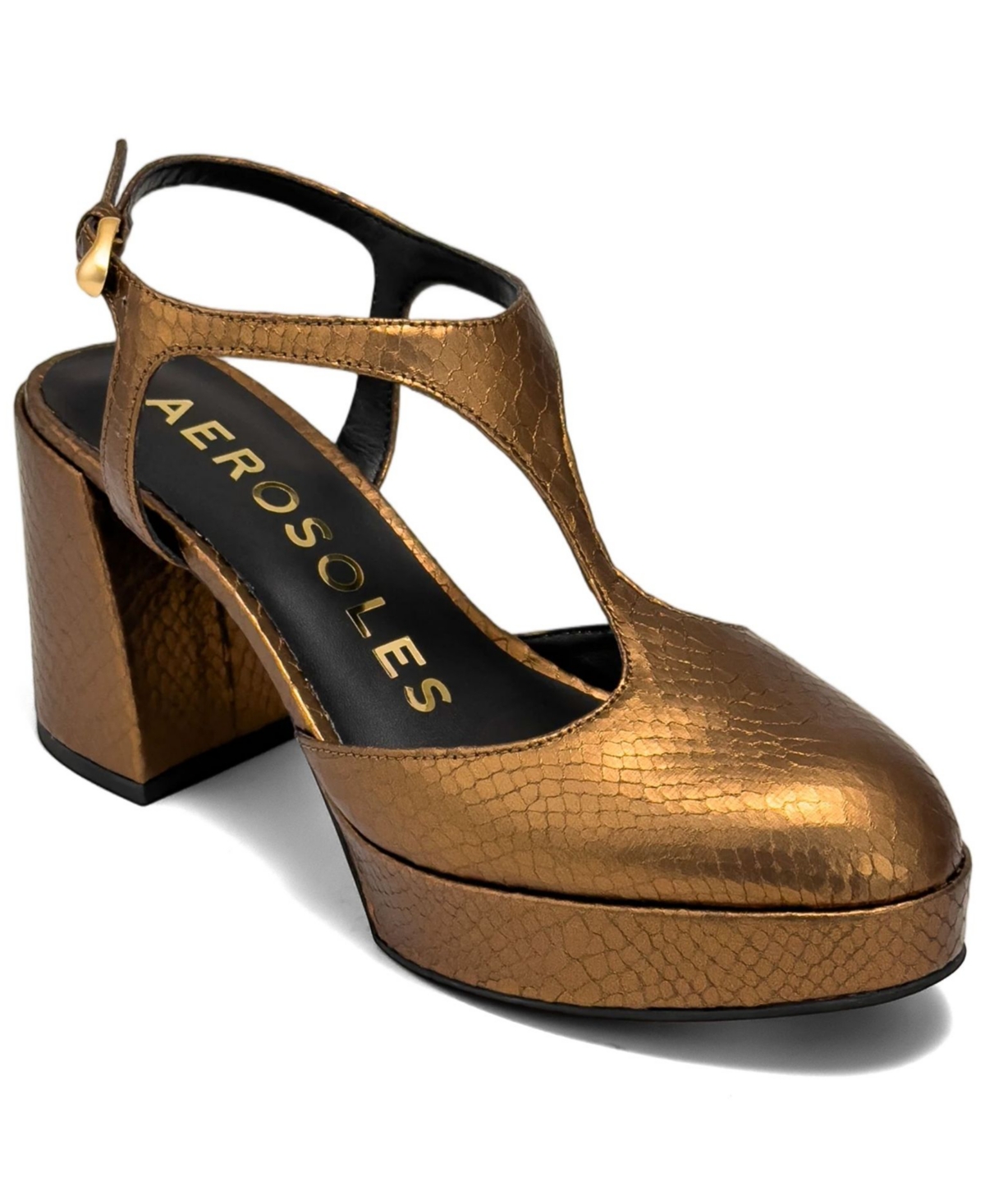 Click here for Aerosoles Womens Zeland T-Strap Block Heel Pumps -... prices