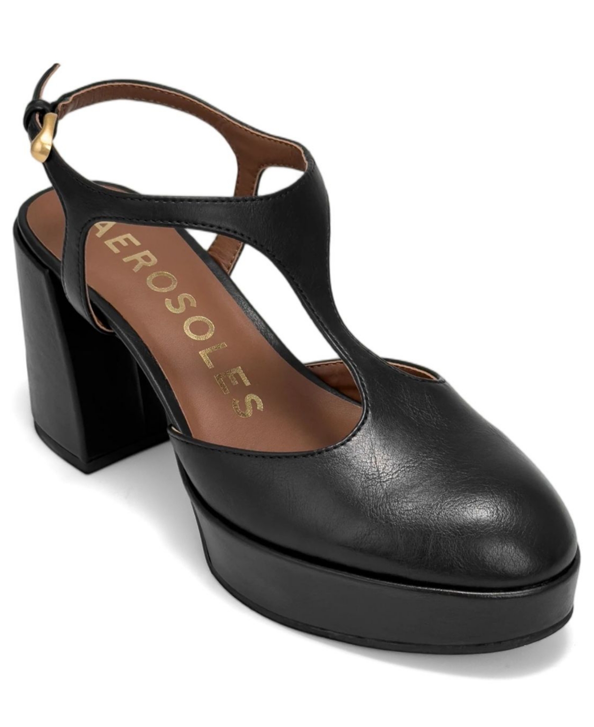 Click here for Aerosoles Womens Zeland T-Strap Block Heel Pumps -... prices