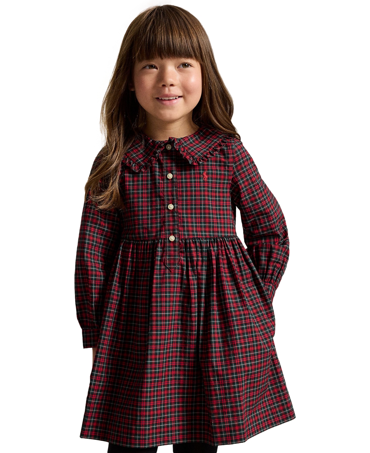 Click here for Polo Ralph Lauren Girls 2T-6X Plaid Cotton Poplin... prices