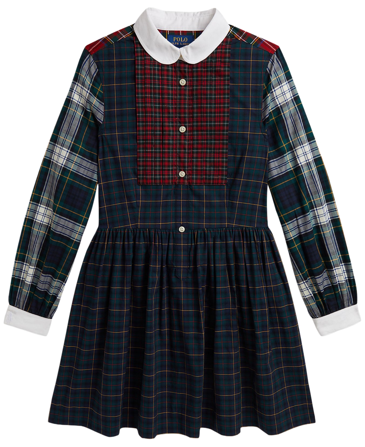 Click here for Polo Ralph Lauren Girls 7-16 Plaid Cotton Poplin F... prices