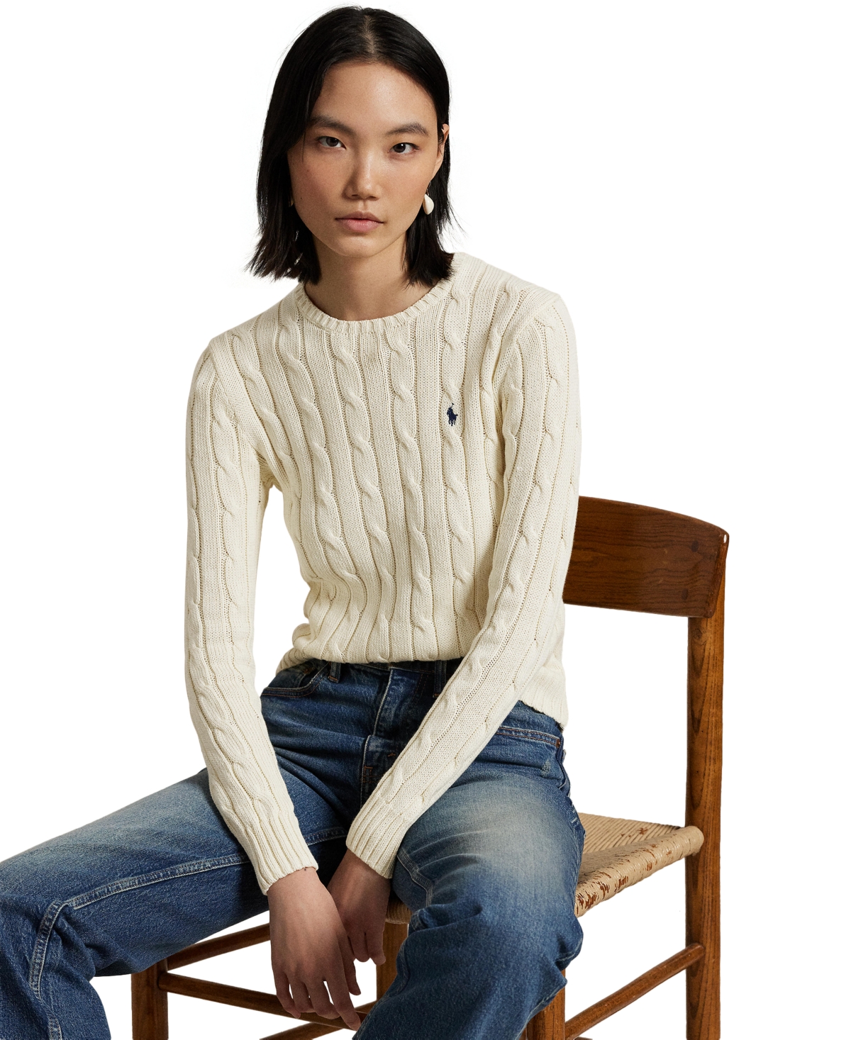 Click here for Polo Ralph Lauren Womens Cable Wool-Cashmere Crewn... prices