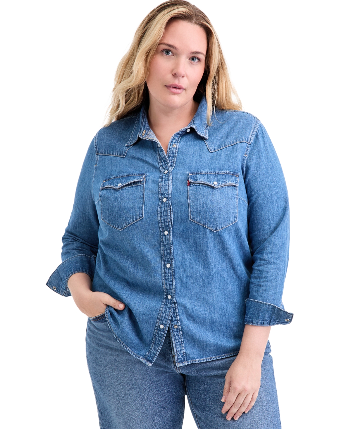 Click here for Levis Trendy Plus Size Essential Western Cotton Sh... prices