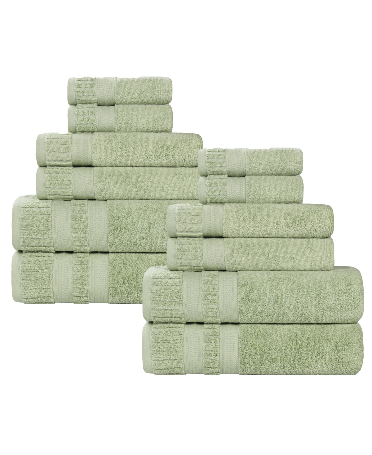 Click here for Superior Venice Cotton 12-Piece Towel Set - Green prices
