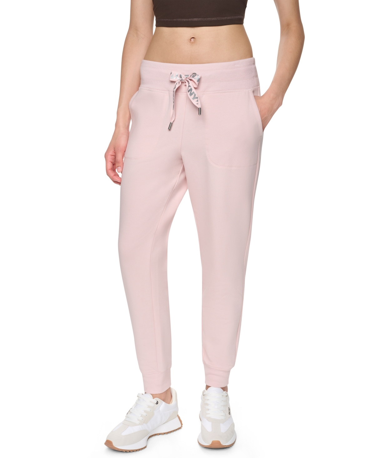 Click here for Dkny Sport Womens Logo-Drawstring High-Rise Jogger... prices