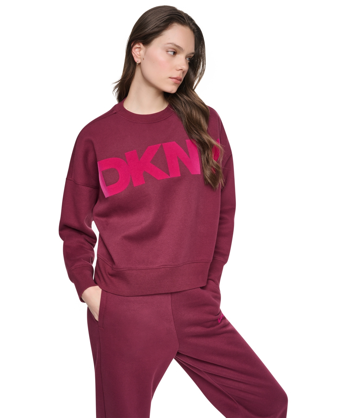 Click here for Dkny Sport Womens Oversized Graphic Blouson-Sleeve... prices