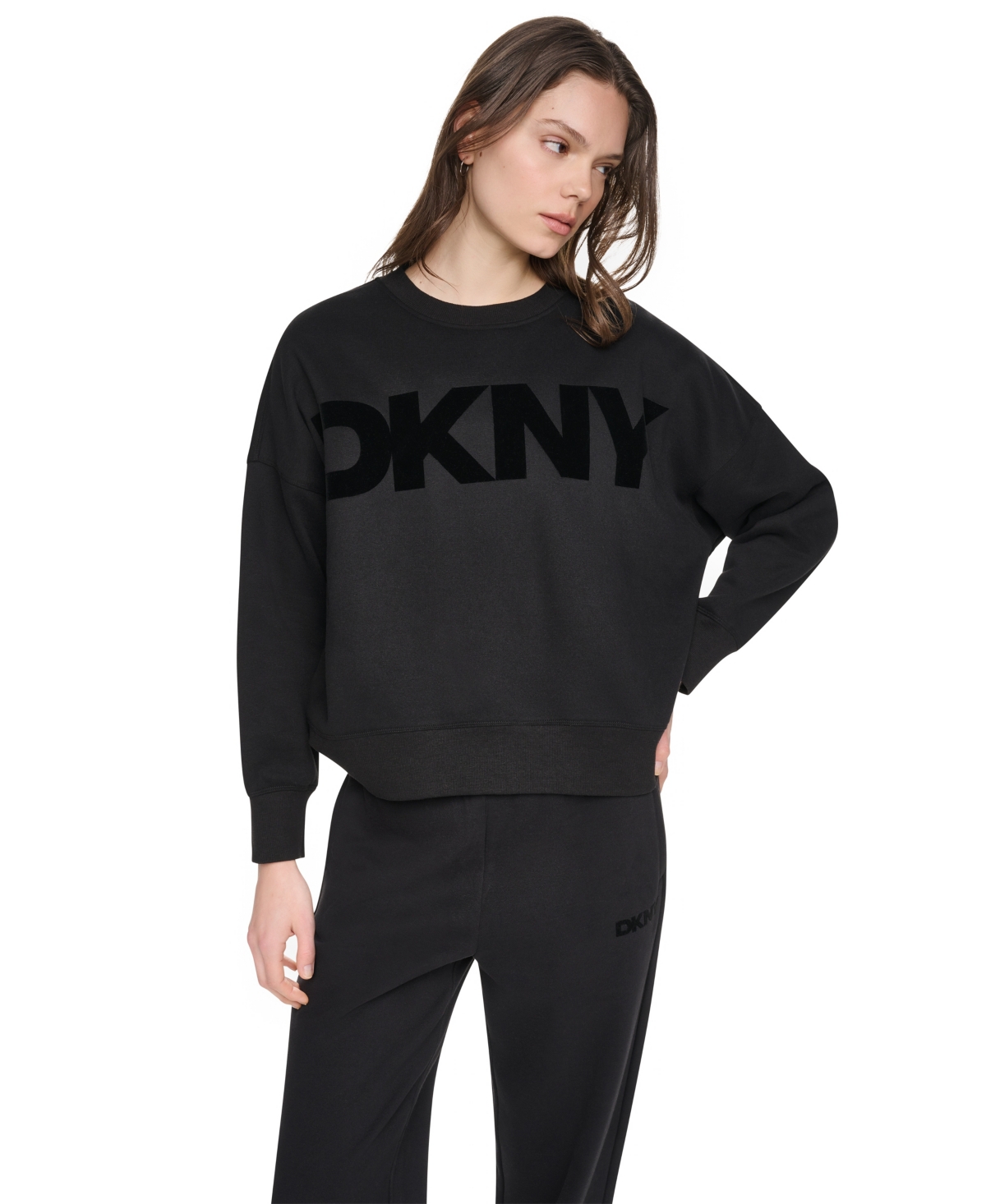 Click here for Dkny Sport Womens Oversized Graphic Blouson-Sleeve... prices