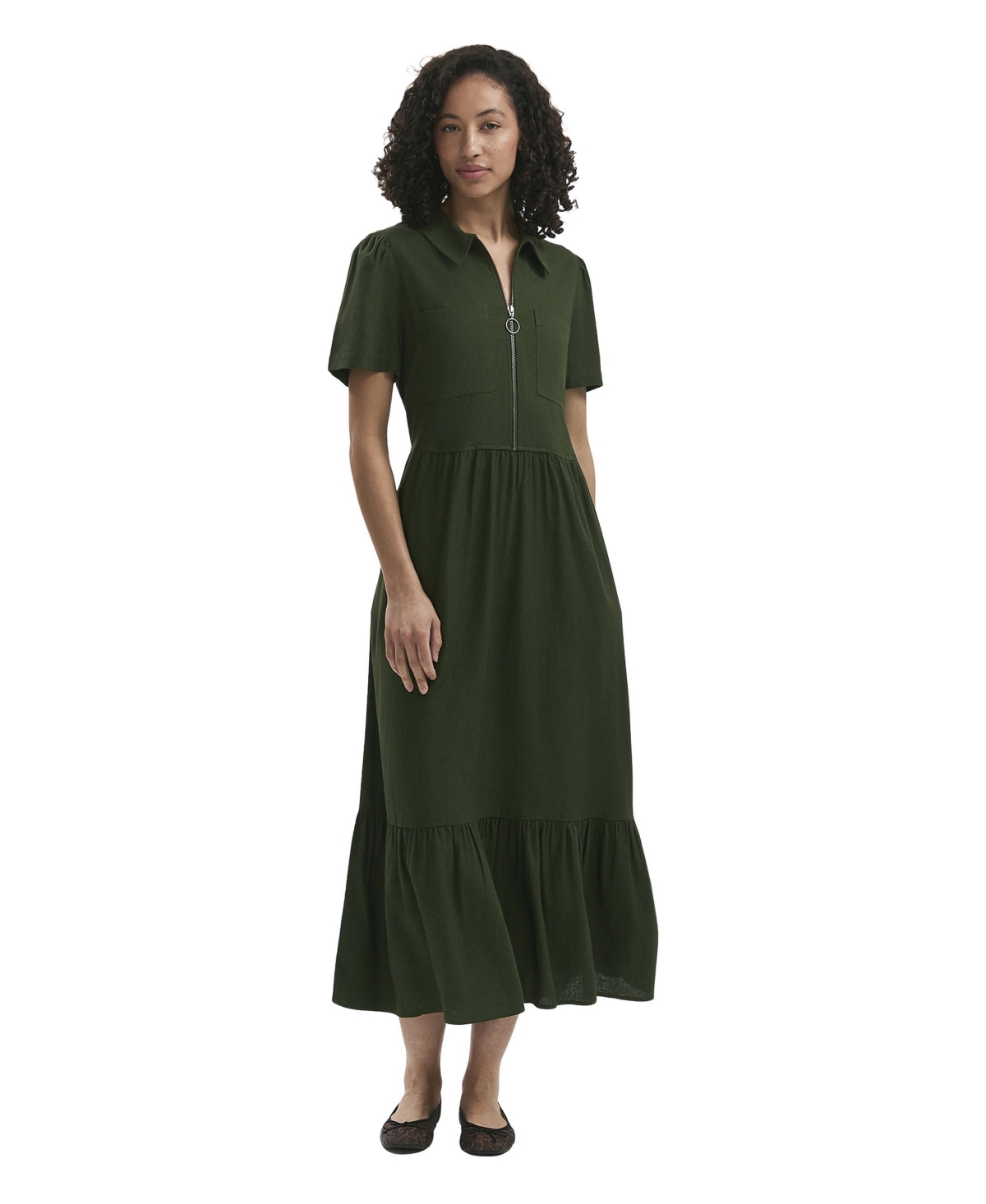 Click here for Finery London Womens Tania Linen Blend Midi Shirt... prices