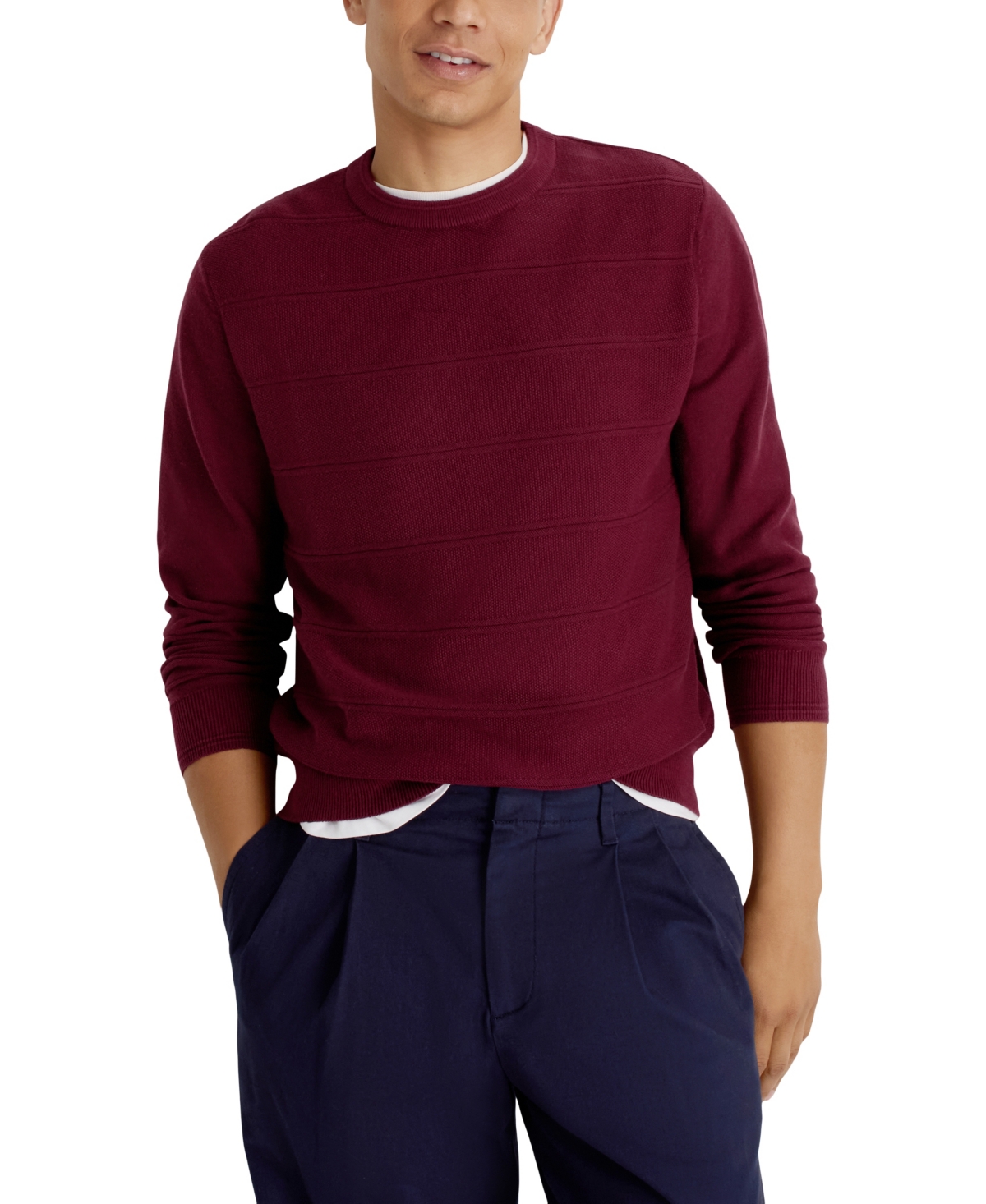 Click here for Nautica Mens Classic-Fit Textured Crewneck Sweater... prices