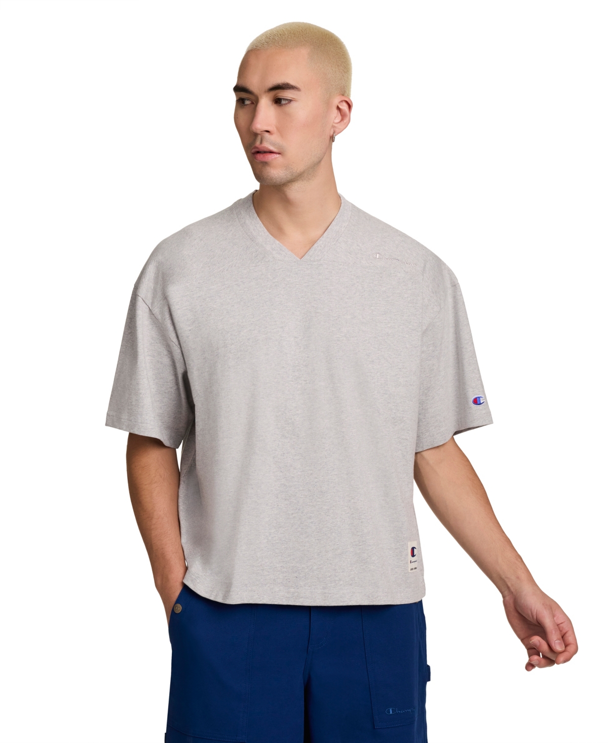 Click here for Champion Mens Signature C Patch V-Neck T-Shirt - O... prices