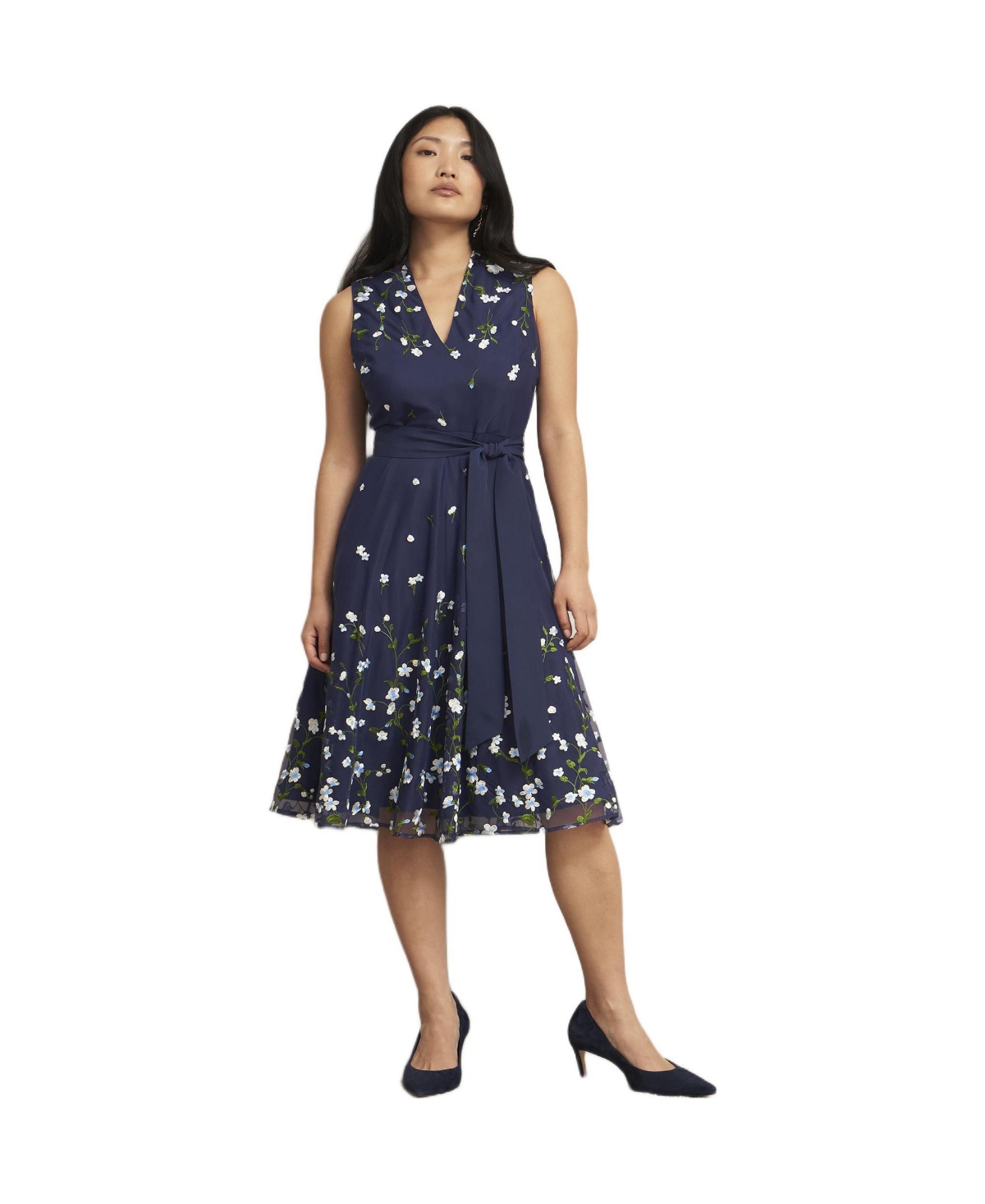 Click here for Hobbs London Womens Aria Embroidered Dress - Midni... prices