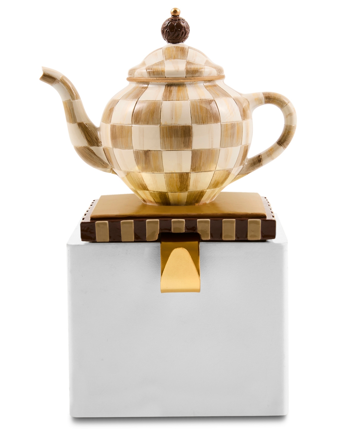 Click here for MacKenzie-Childs Mocha Check Teapot Stocking Holde... prices