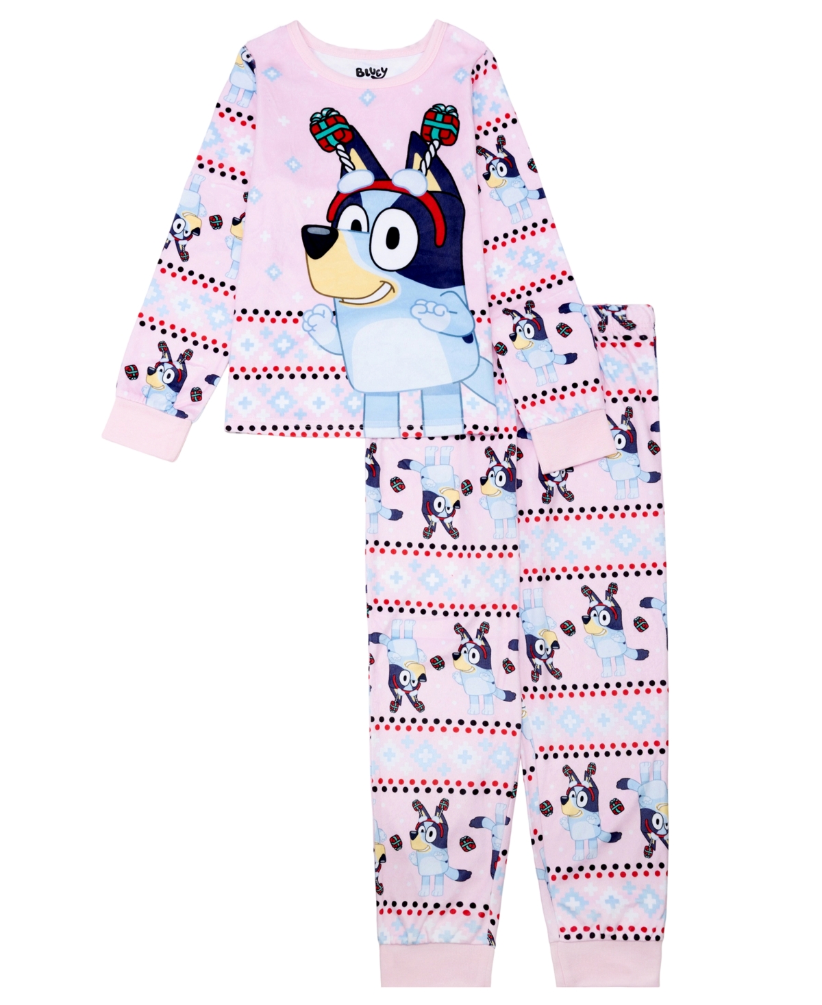 Click here for Ame Girls 4-8 Bluey Holiday Character Print Top an... prices