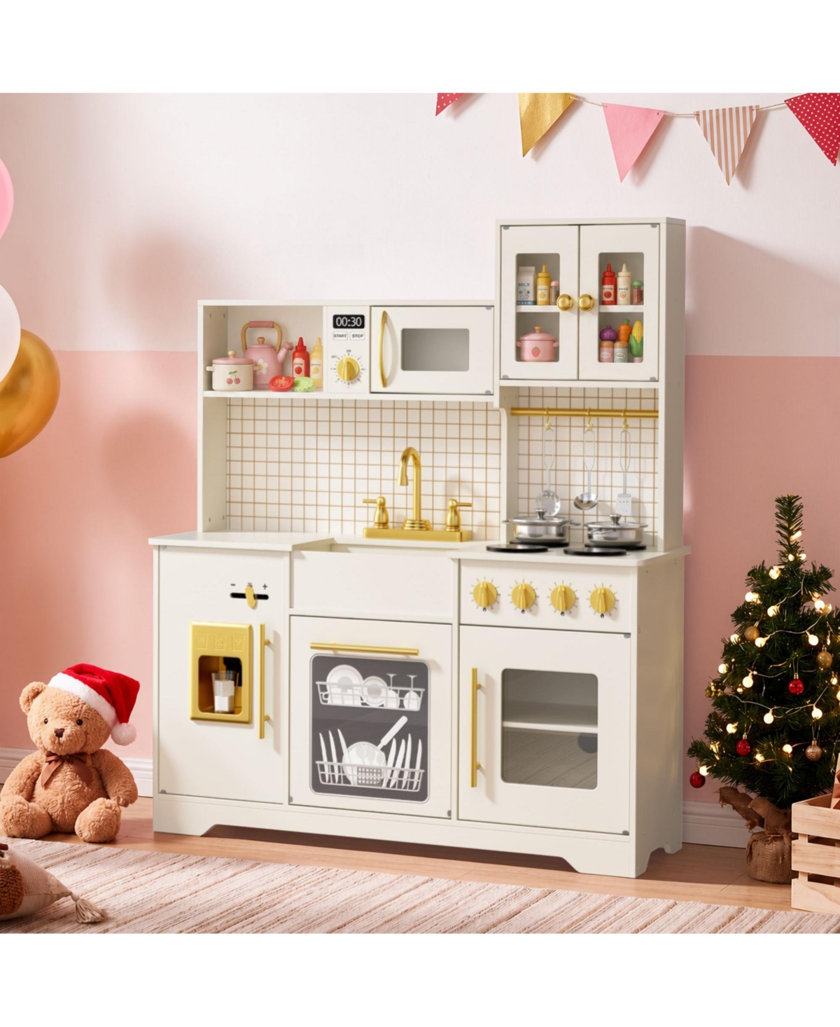 Click here for Kinder King Kids Play Kitchen  Wooden Toy Kitchen... prices