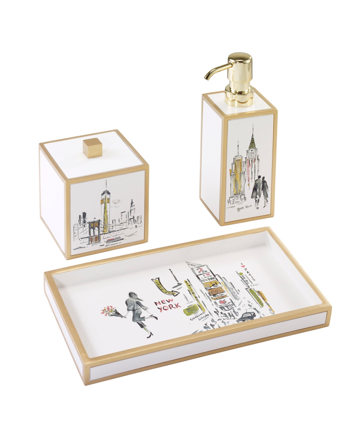 Click here for Nicole Miller City Girl 3-Piece Vanity Set - White prices