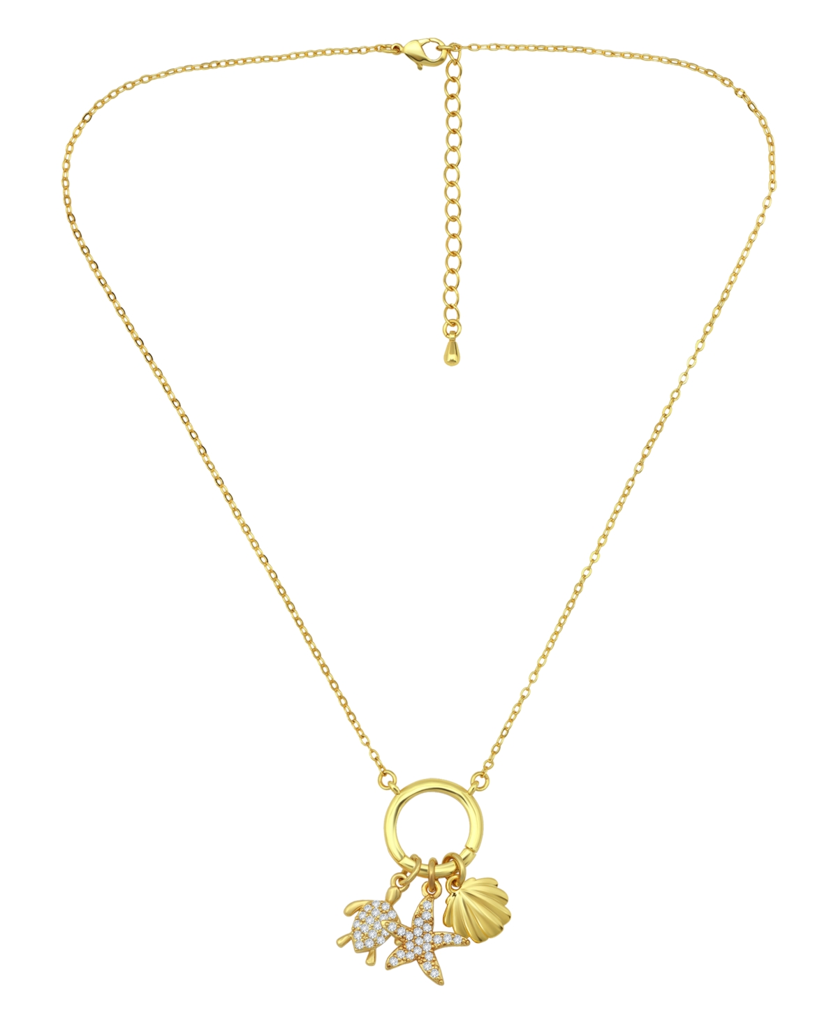Click here for Macys 14k Gold-Plated Over Brass Circle Charm Hold... prices